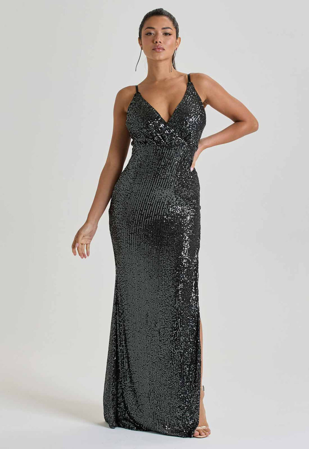 LBD Collection Gunmetal Hollywood Sequin Dress