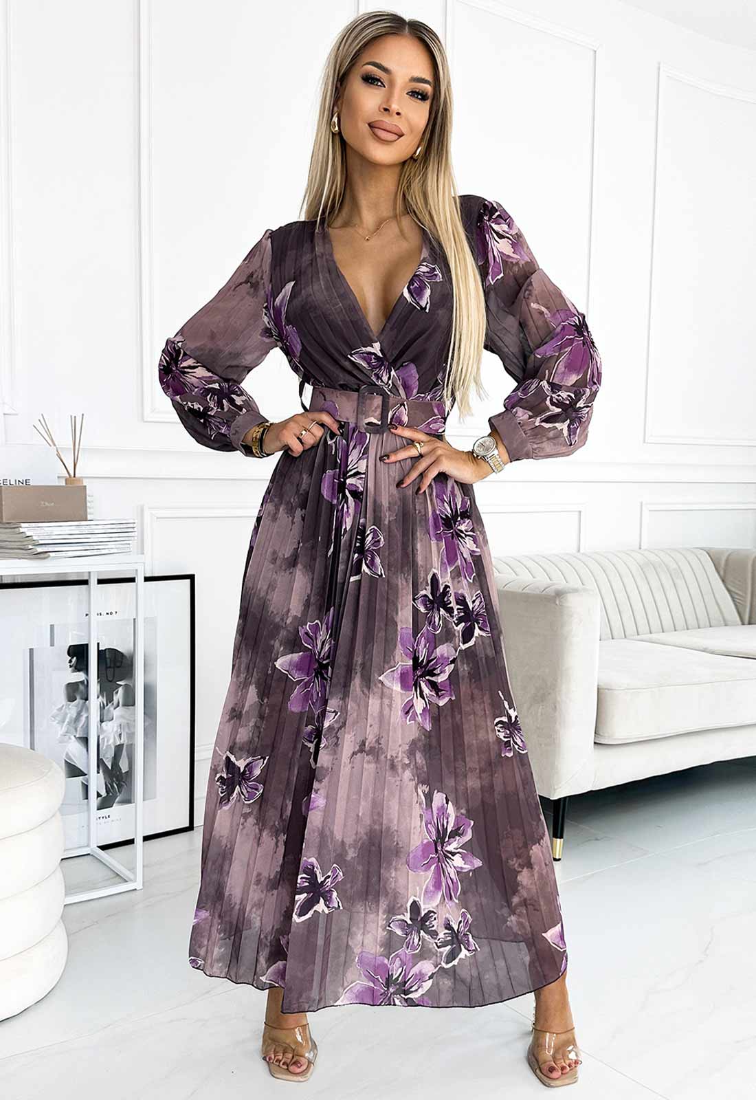 LBD Exclusive Mauve Jessica Print Dress