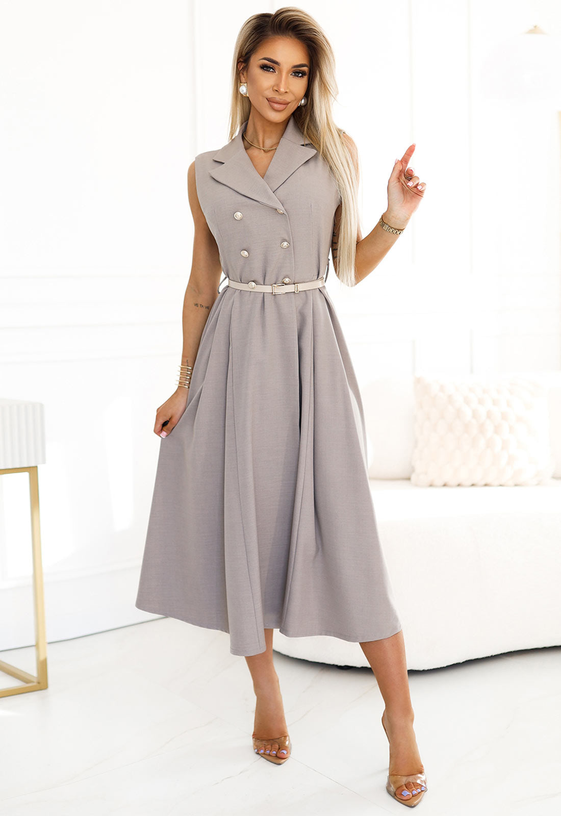 LBD Exclusive Beige Becky Shirt Dress