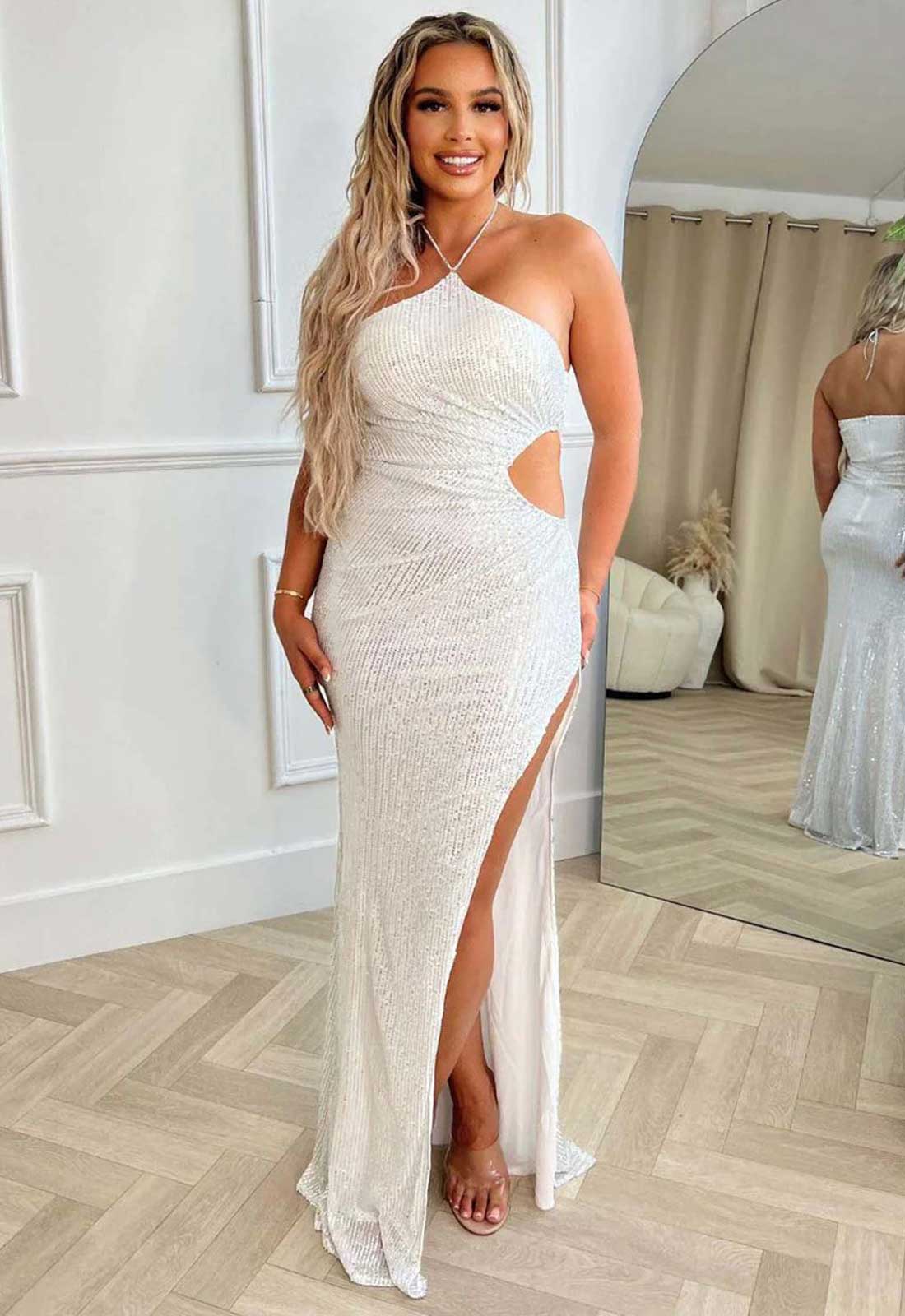 Nazz Collection Silver Vision Maxi Dress