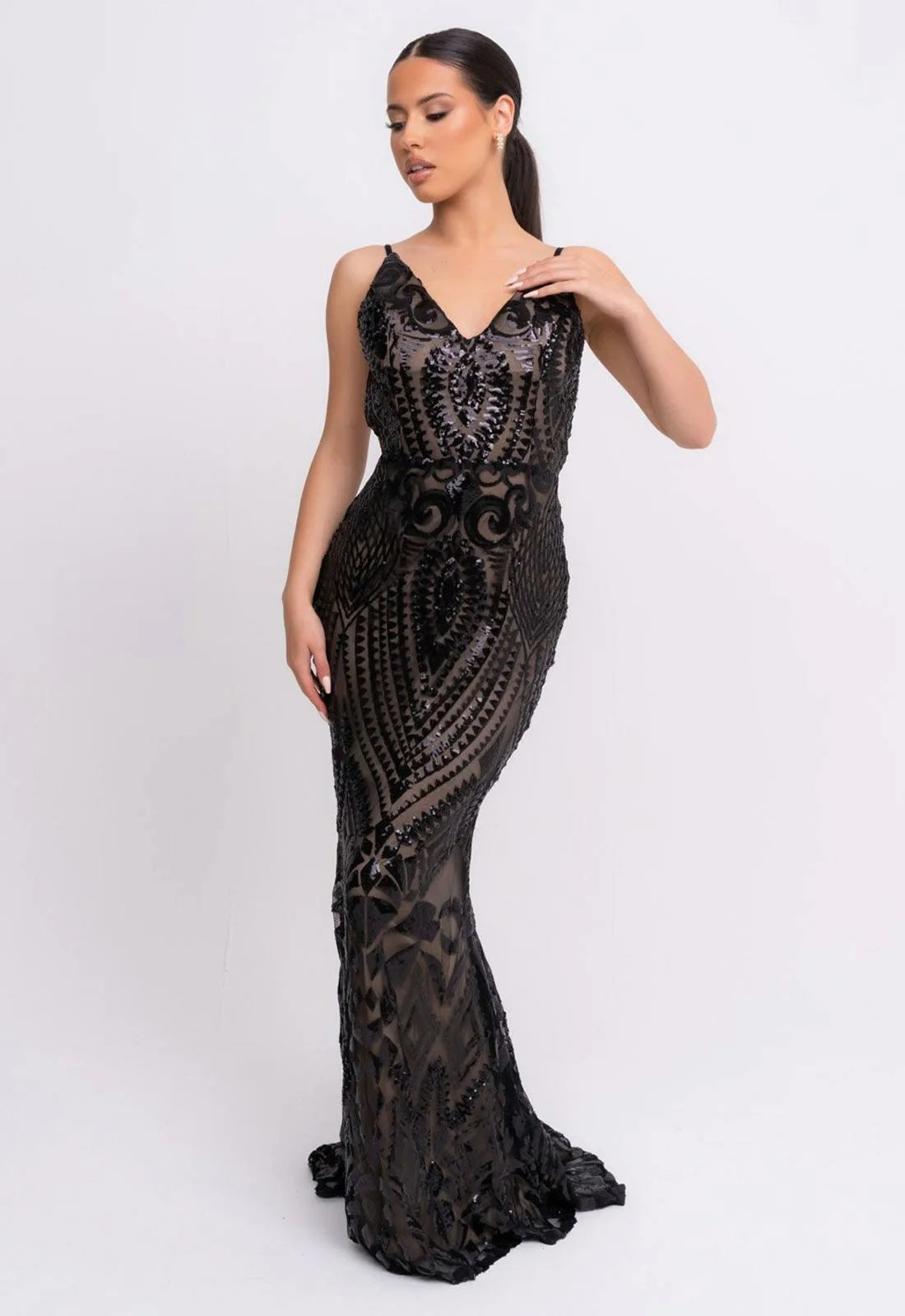 NAZZ Collection Black Spotlight Maxi Dress